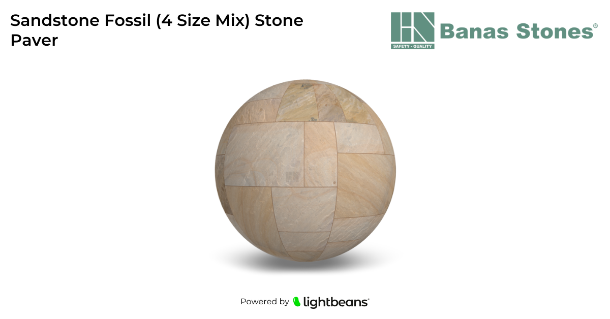 Sandstone Fossil (4 Size Mix) Stone Paver Texture from Banas Stones ...