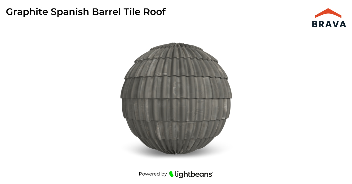 Graphite Spanish Barrel Tile Roof Texture from Brava Roof Tile | Lightbeans