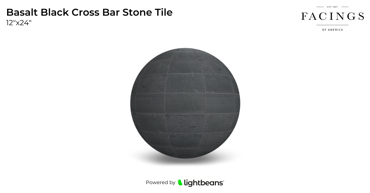 Basalt Black Cross Bar Stone Tile Texture from Facings of America ...