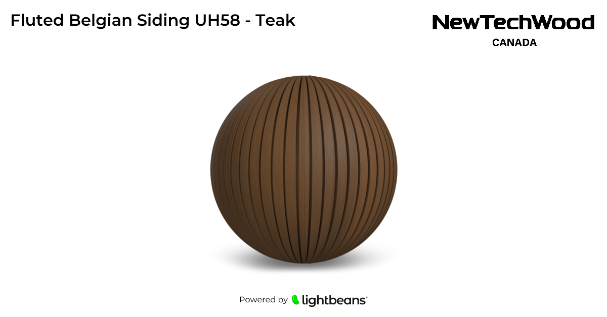 Fluted Belgian Siding UH58 - Teak Texture from NewTechWood Canada ...