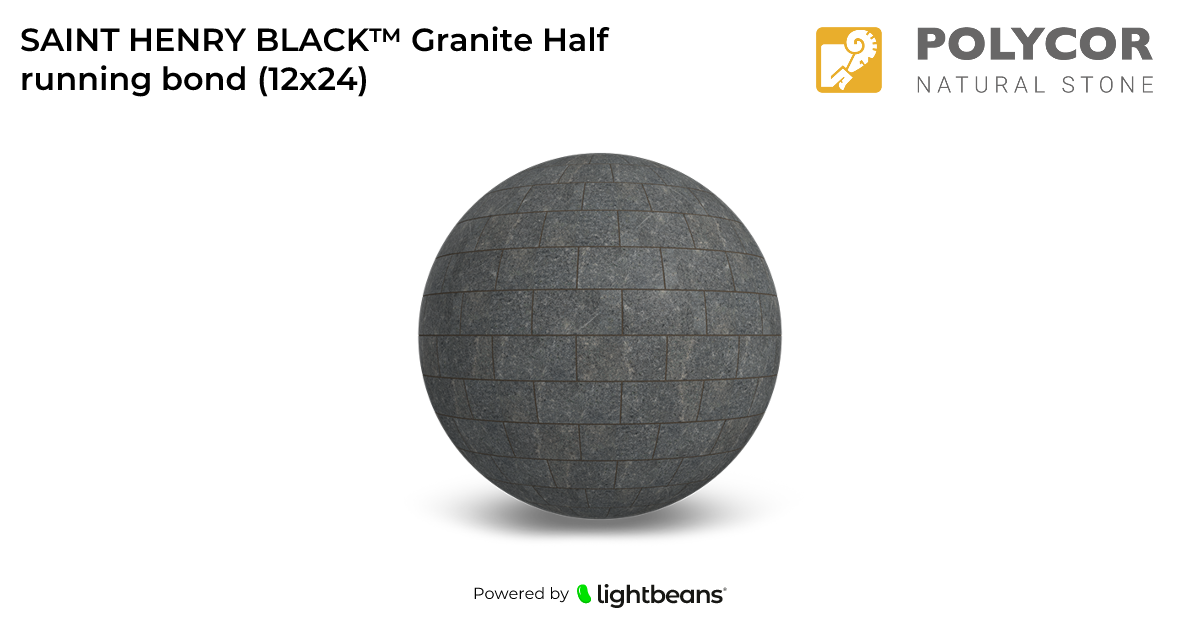 SAINT HENRY BLACK™ Granite Half running bond (12x24) Texture from ...