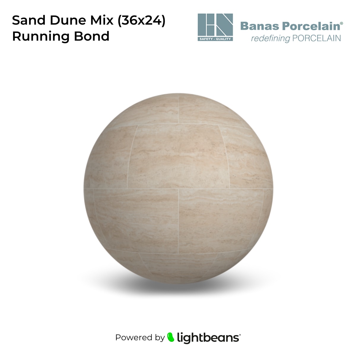Sand Dune Mix (36x24) Running Bond Texture from Banas Porcelain ...