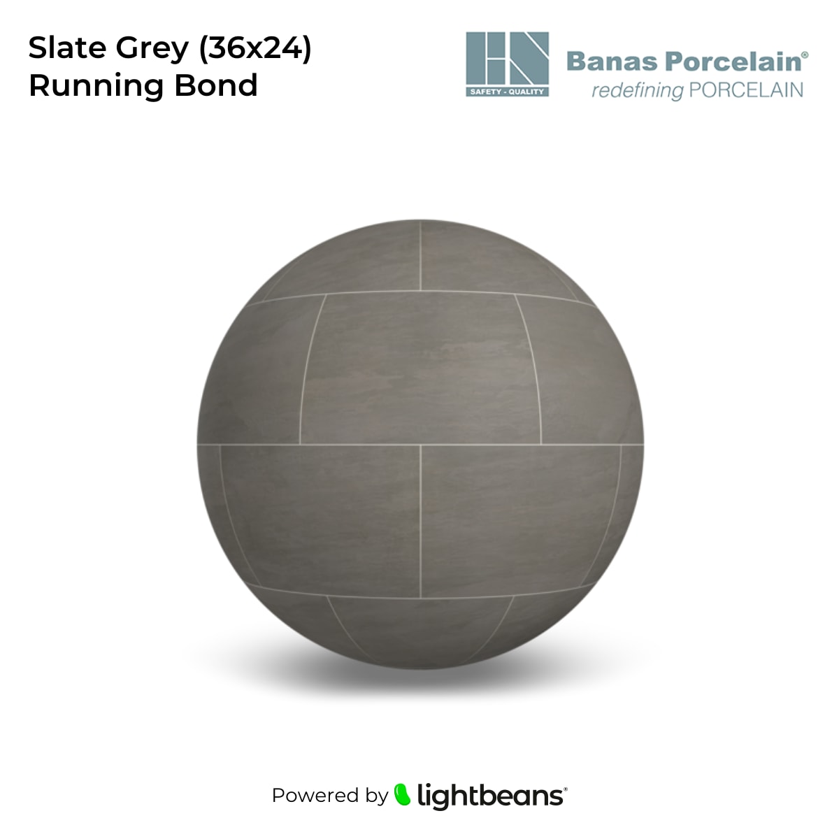 Slate Grey (36x24) Running Bond Texture from Banas Porcelain | Lightbeans