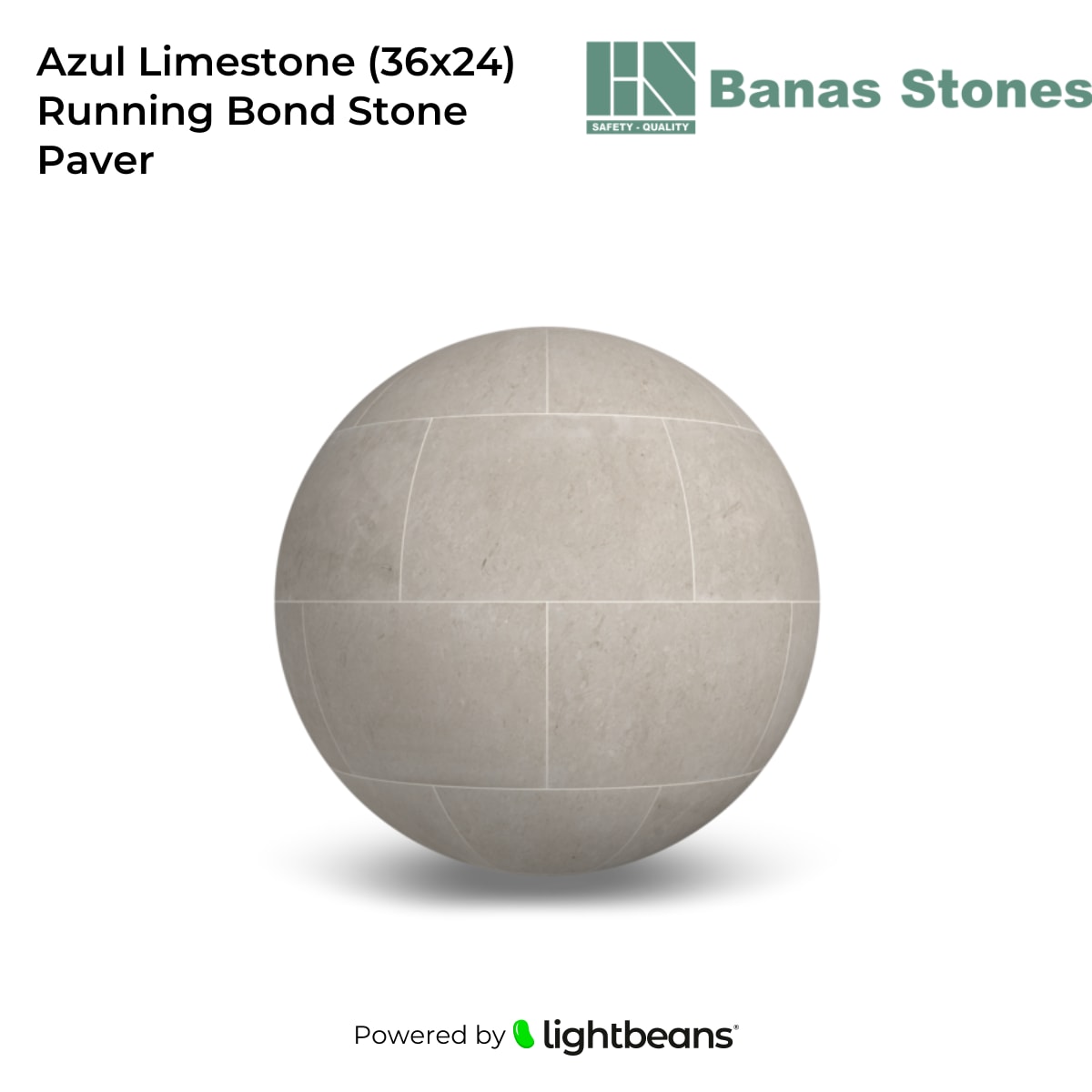Azul Limestone (36x24) Running Bond Stone Paver Texture from Banas ...