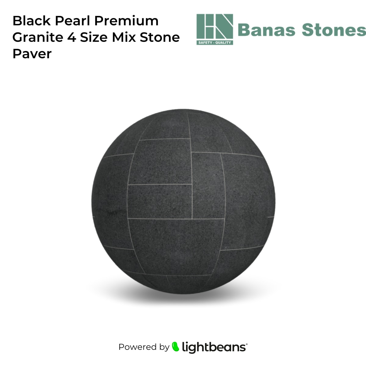Black Pearl Premium Granite 4 Size Mix Stone Paver Texture from Banas ...