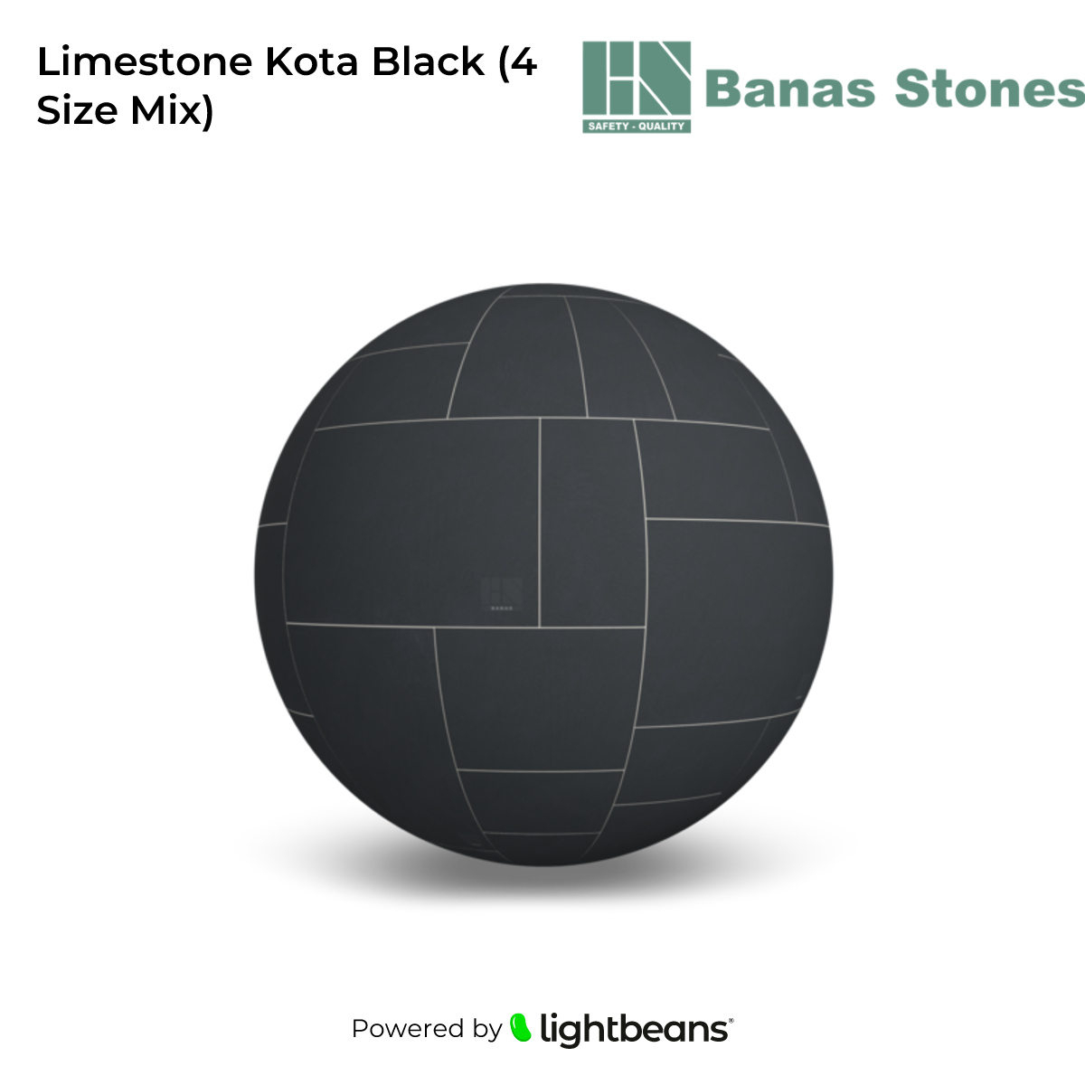 Limestone Kota Black (4 Size Mix) Texture from Banas Stones | Lightbeans