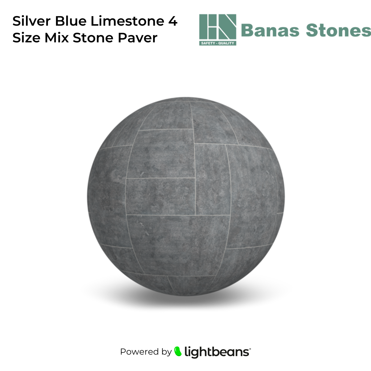 Silver Blue Limestone 4 Size Mix Stone Paver Texture from Banas Stones ...