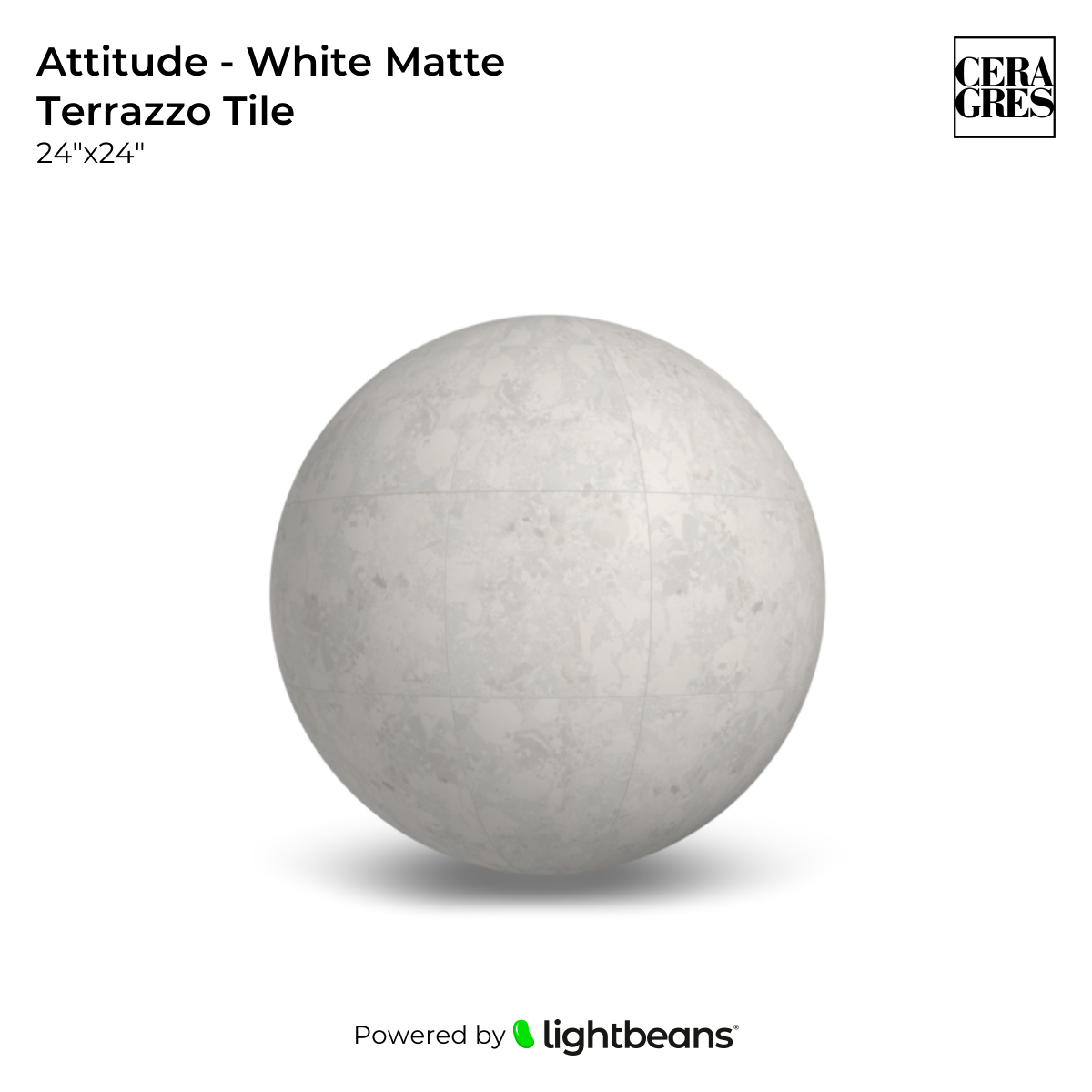 Attitude - White Matte Terrazzo Tile Texture from Ceragres | Lightbeans