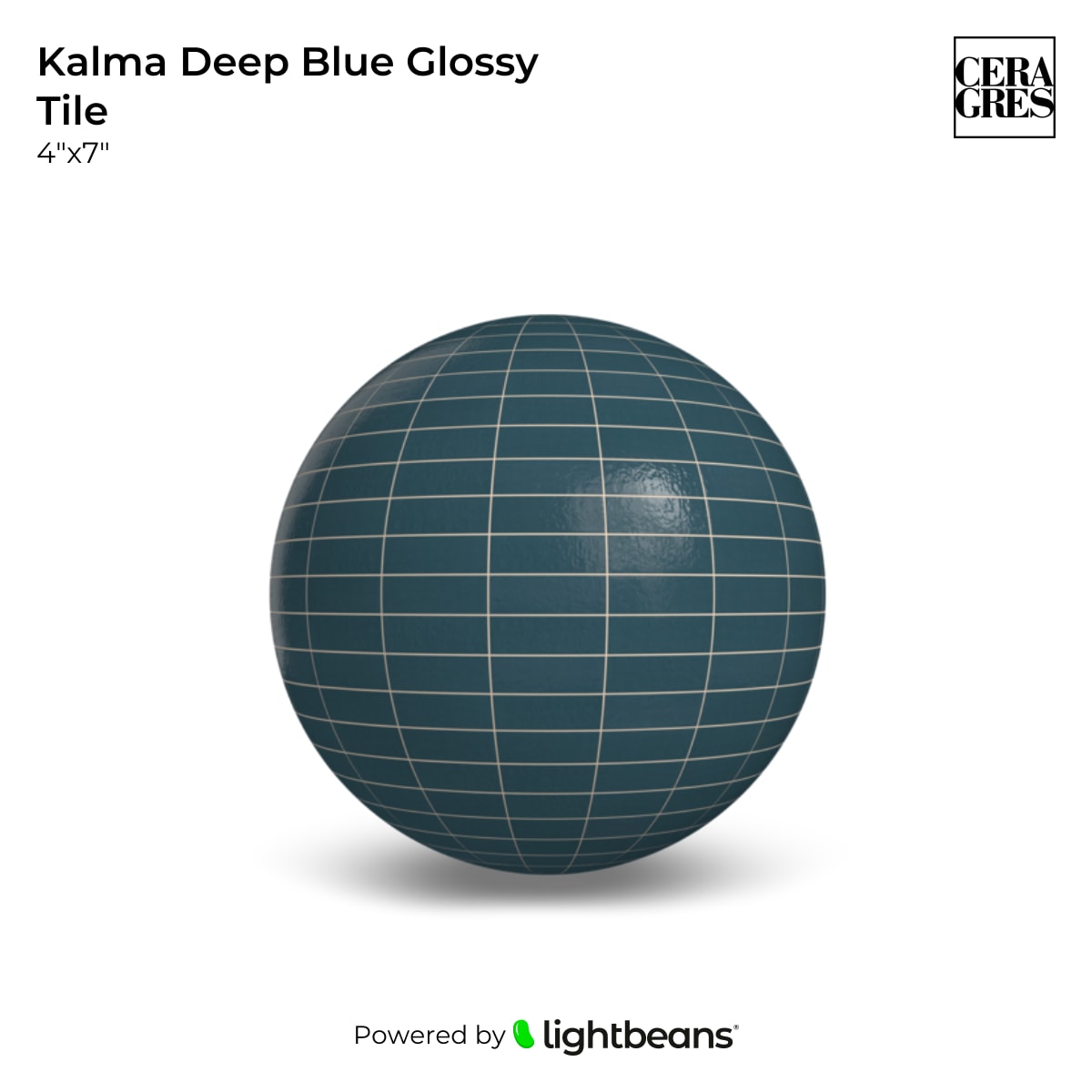 Kalma Deep Blue Glossy Tile Texture from Ceragres | Lightbeans