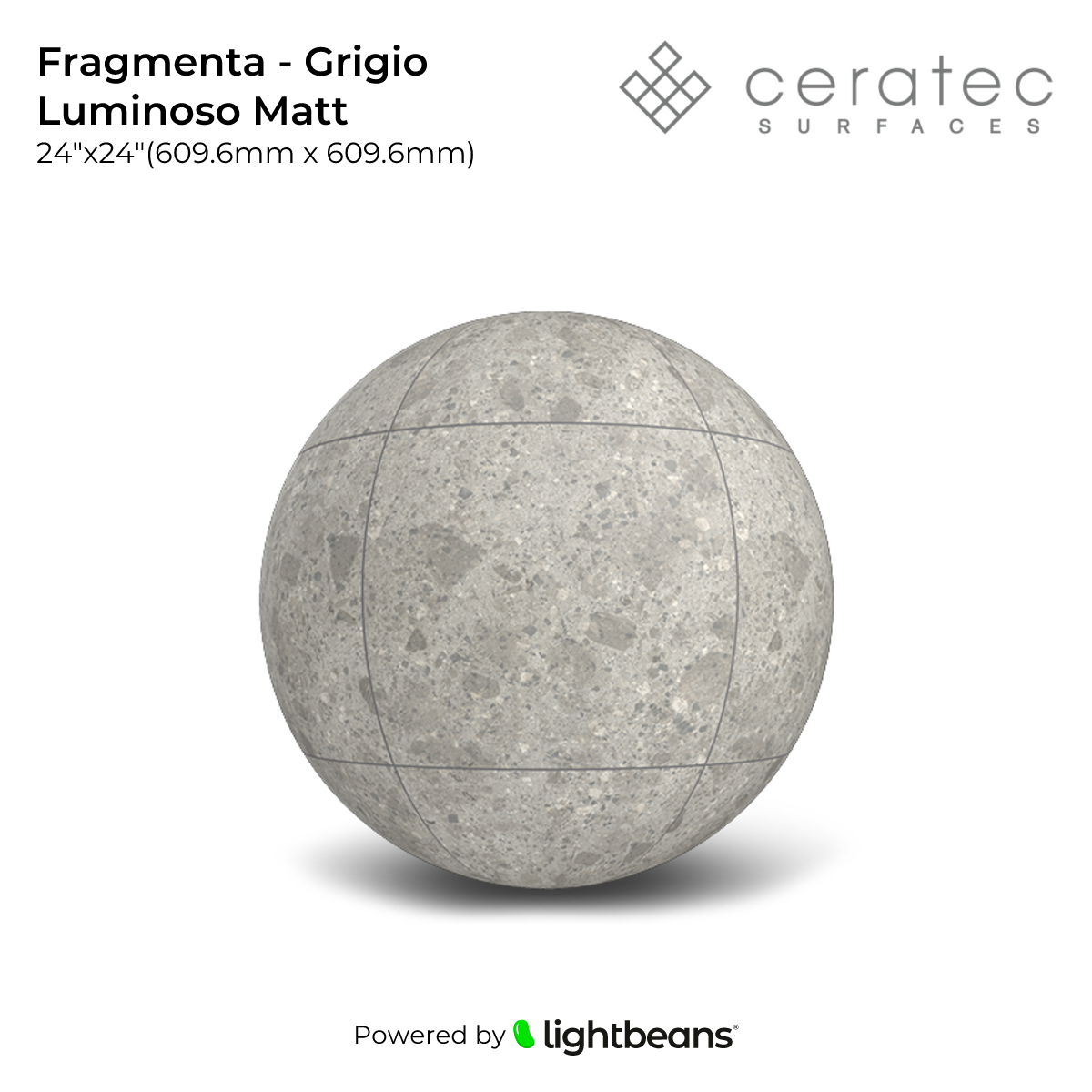Fragmenta - Grigio Luminoso Matt Texture from Ceratec | Lightbeans