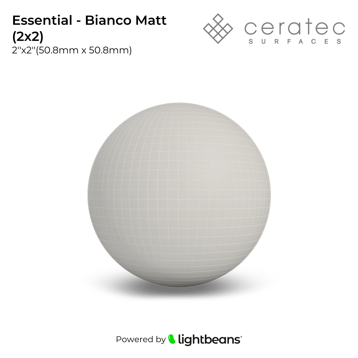 Essential - Bianco Matt (2x2) Texture from Ceratec | Lightbeans