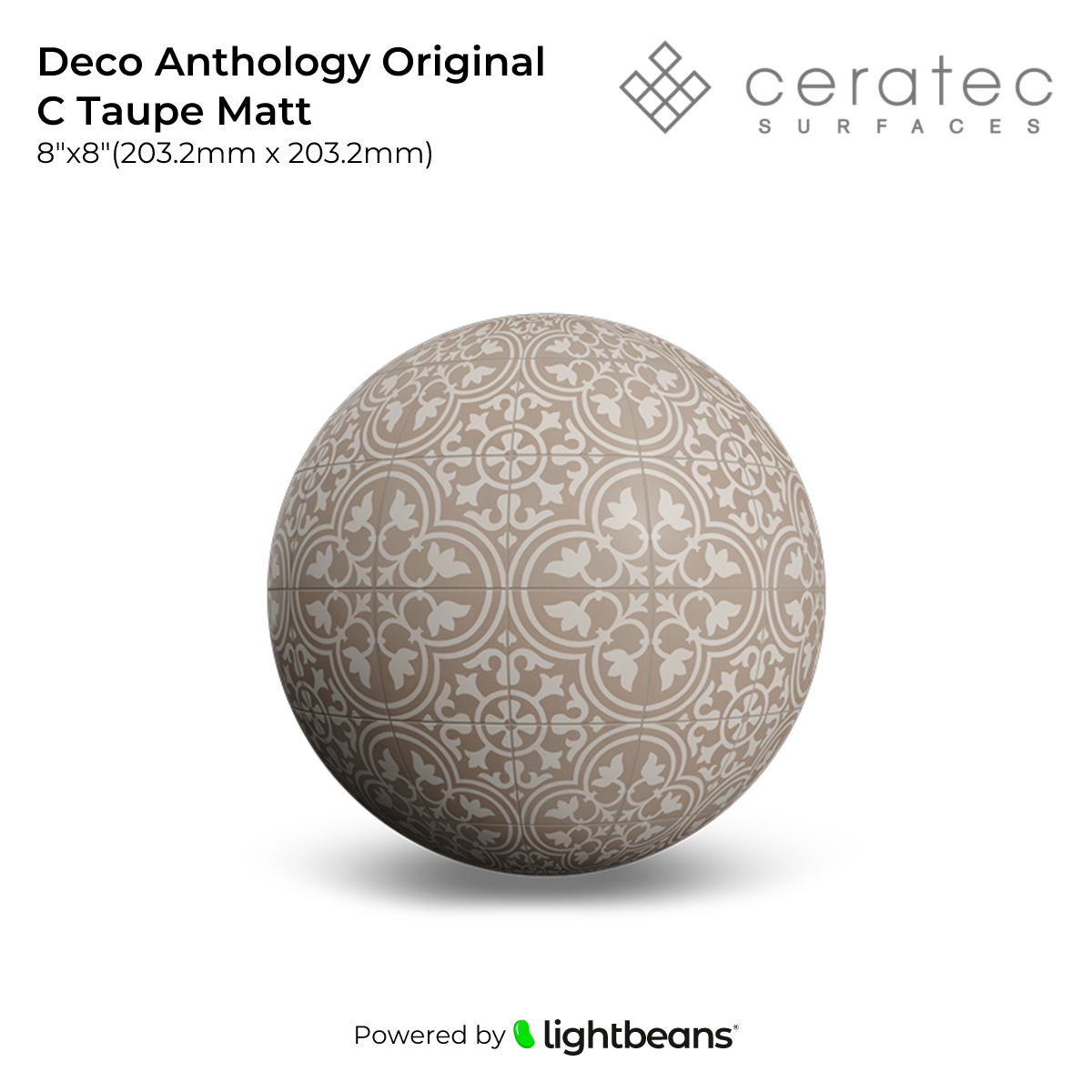 Deco Anthology Original C Taupe Matt (8x8) Texture from Ceratec | Lightbeans