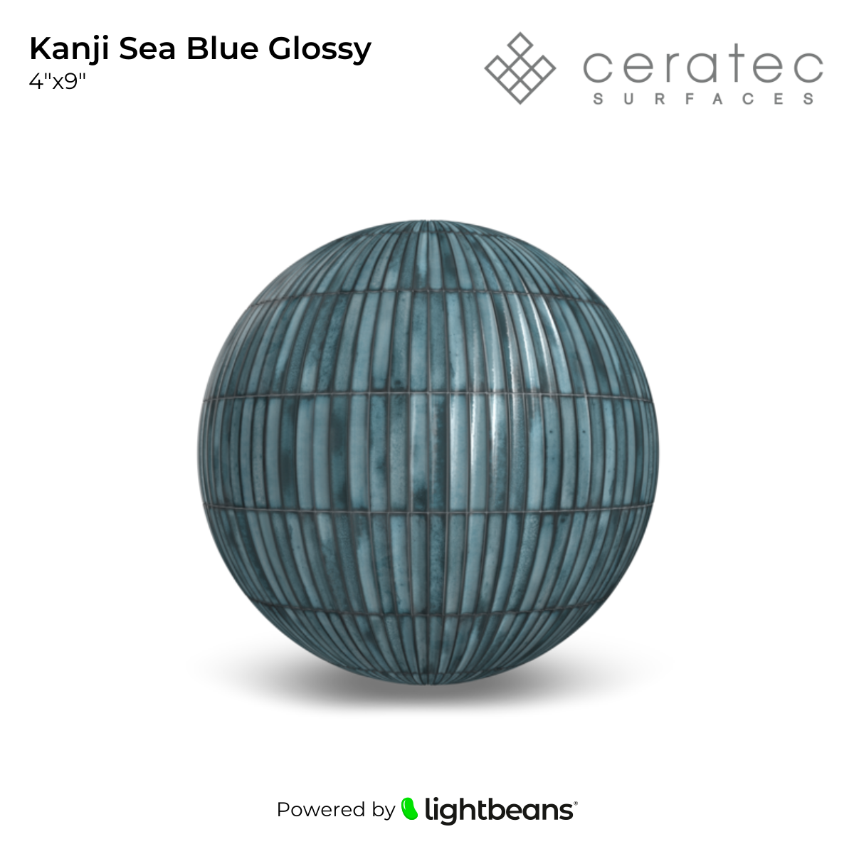 Kanji Sea Blue Glossy Texture from Ceratec | Lightbeans