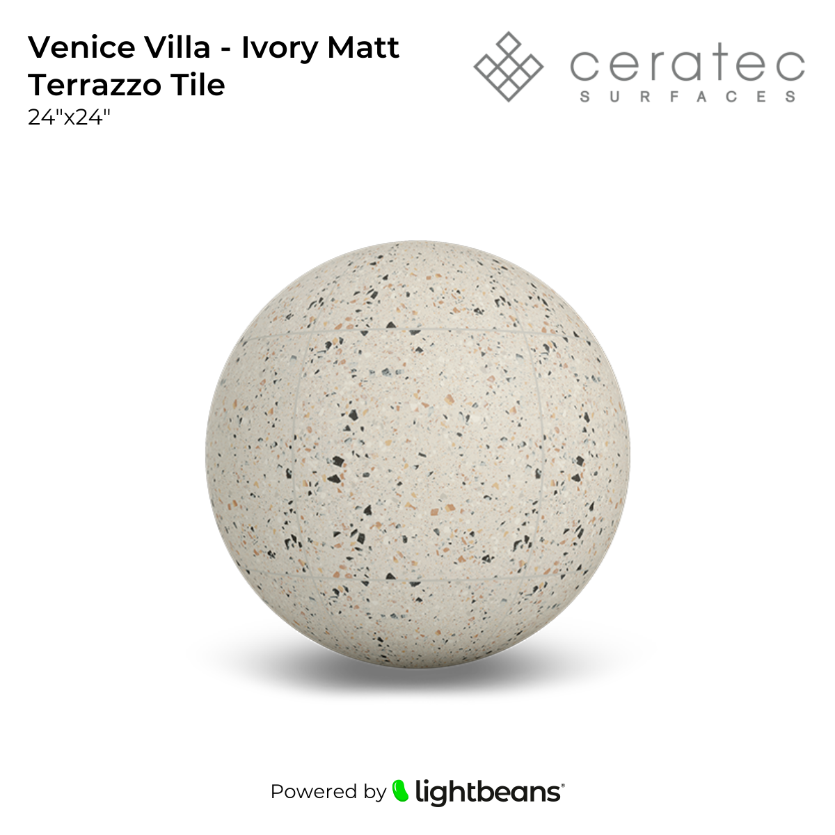 Venice Villa - Ivory Matt Terrazzo Tile Texture from Ceratec | Lightbeans