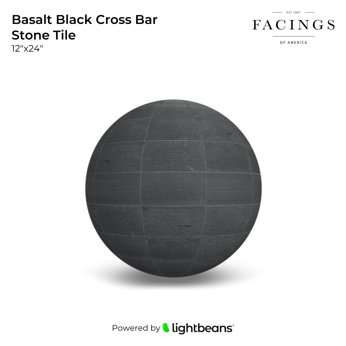 Basalt Black Cross Bar Stone Tile Texture from Facings of America ...