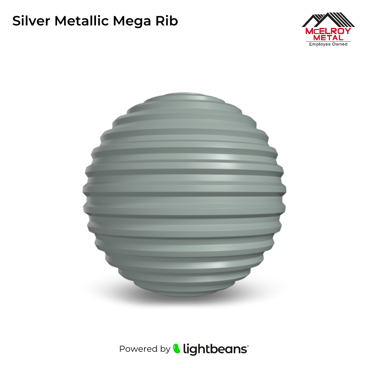 Silver Metallic Mega Rib Texture from McElroy Metal | Lightbeans