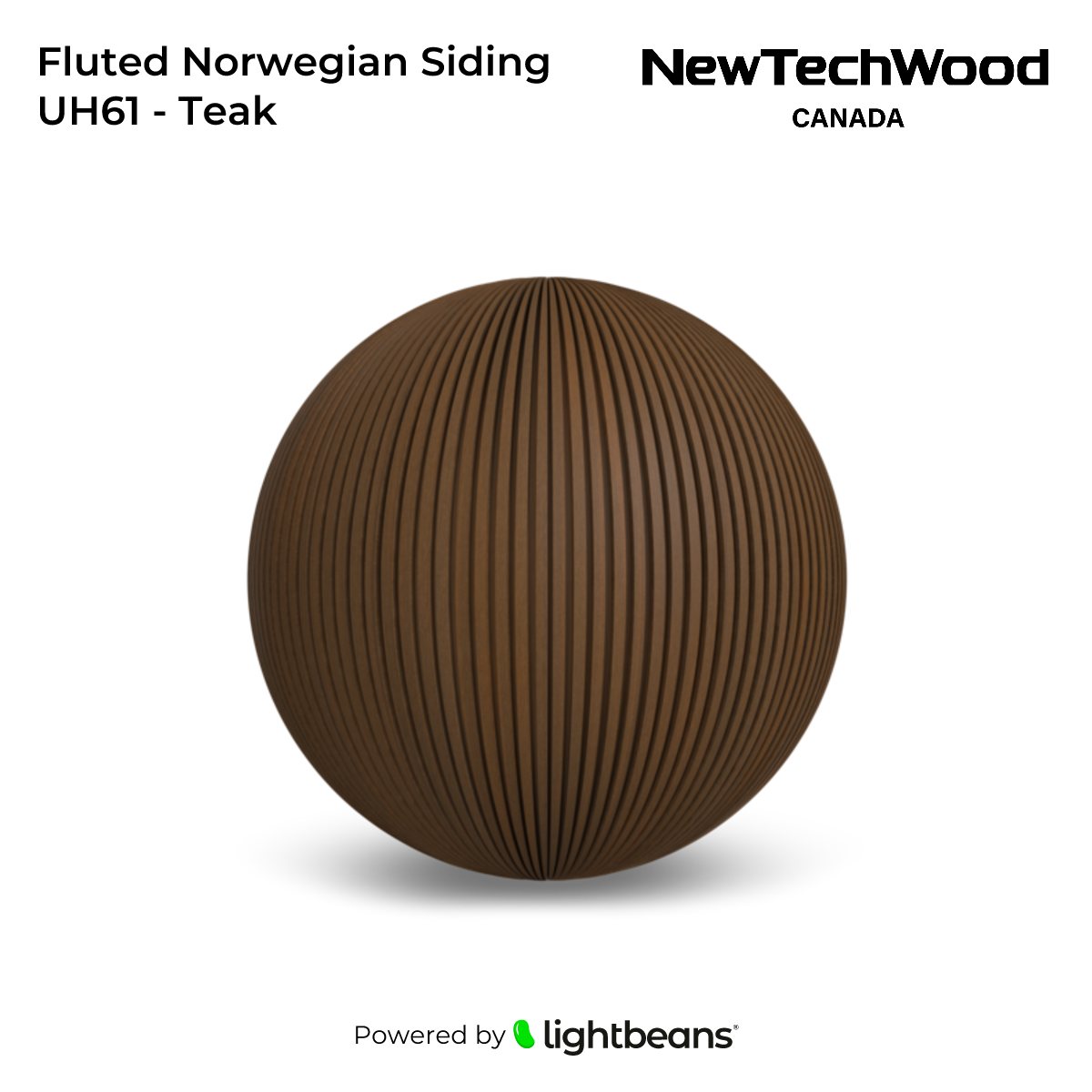 Fluted Norwegian Siding UH61 - Teak Texture from NewTechWood Canada ...