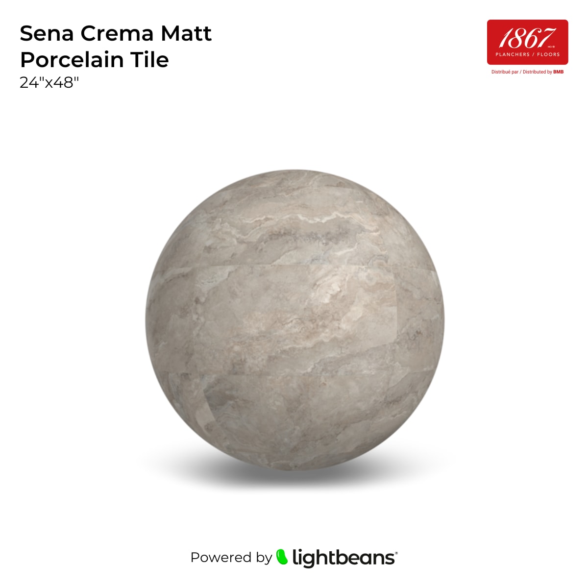 Sena Crema Matt Porcelain Tile Texture from Planchers 1867 | Lightbeans