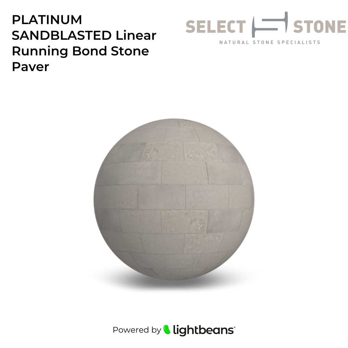 PLATINUM SANDBLASTED Linear Running Bond Stone Paver Texture from ...