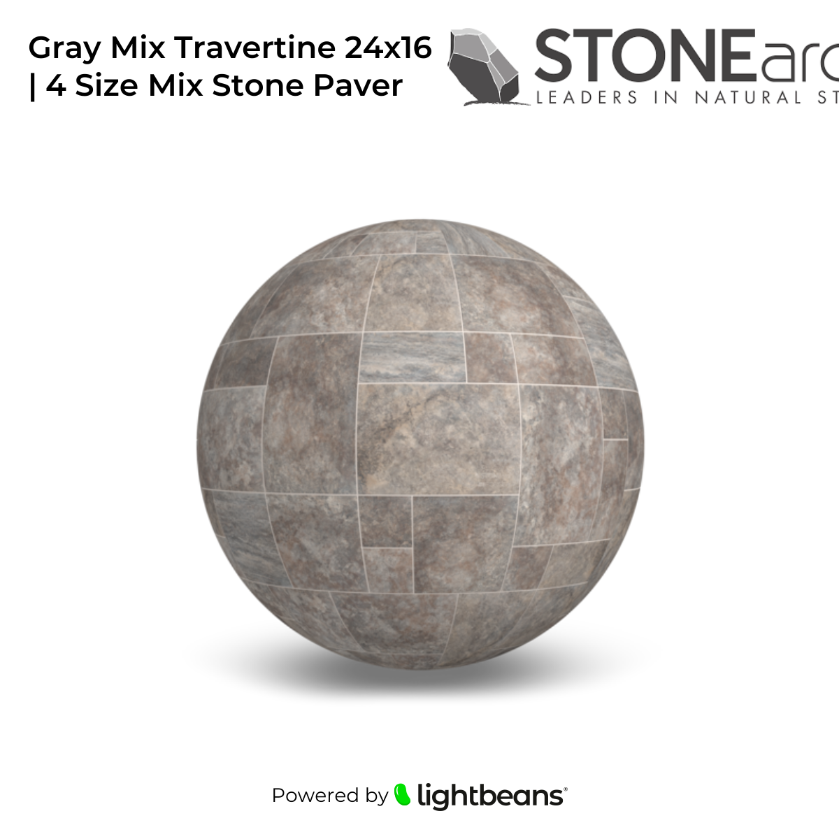 Gray Mix Travertine 24x16 | 4 Size Mix Stone Paver Texture from ...