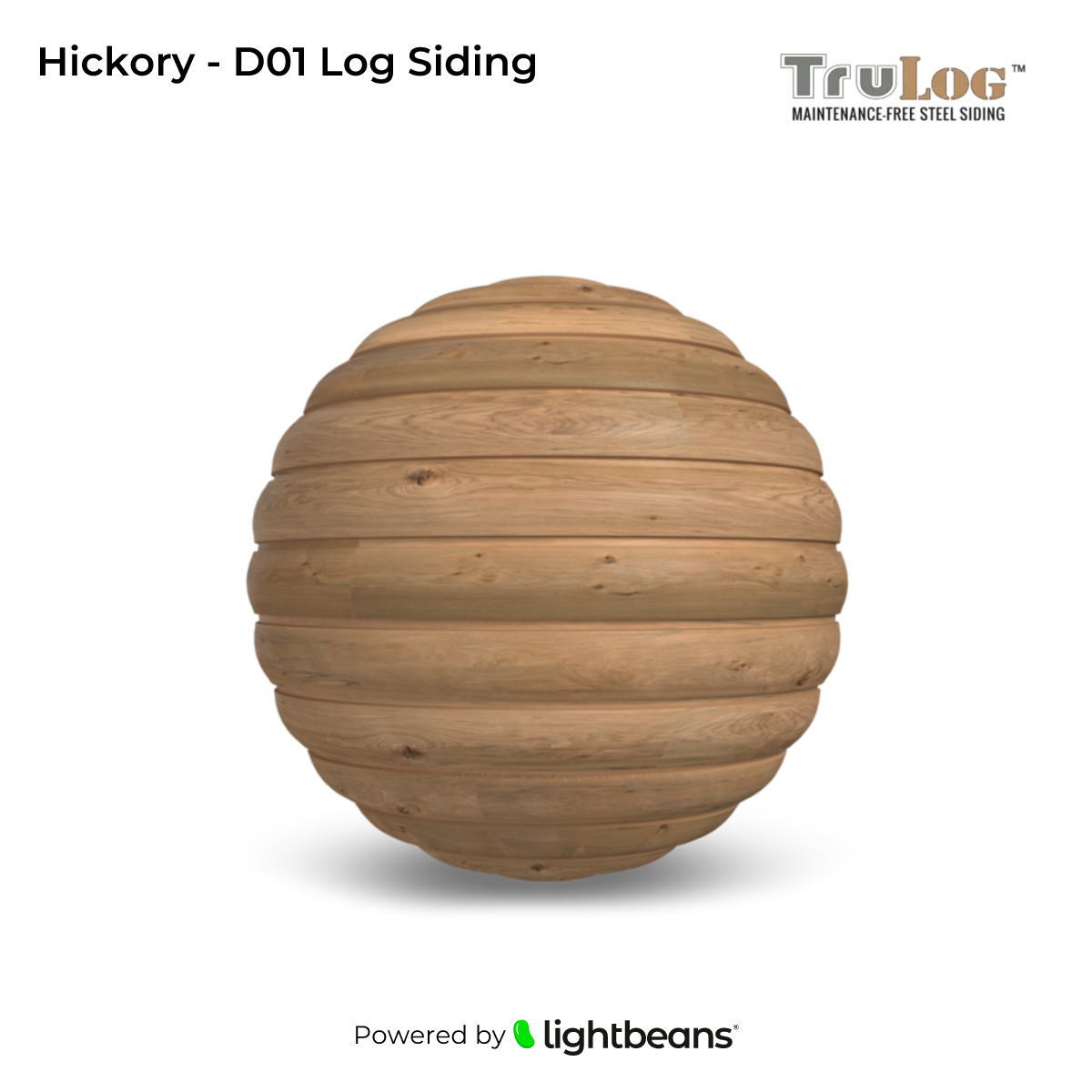Hickory - D01 Log Siding Texture from Trulog Siding | Lightbeans