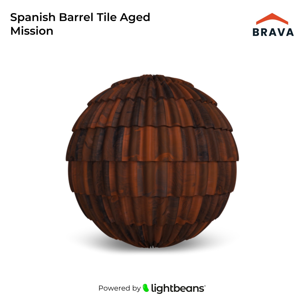 Texture Spanish Barrel Tile Aged Mission de Brava Roof Tile | Lightbeans
