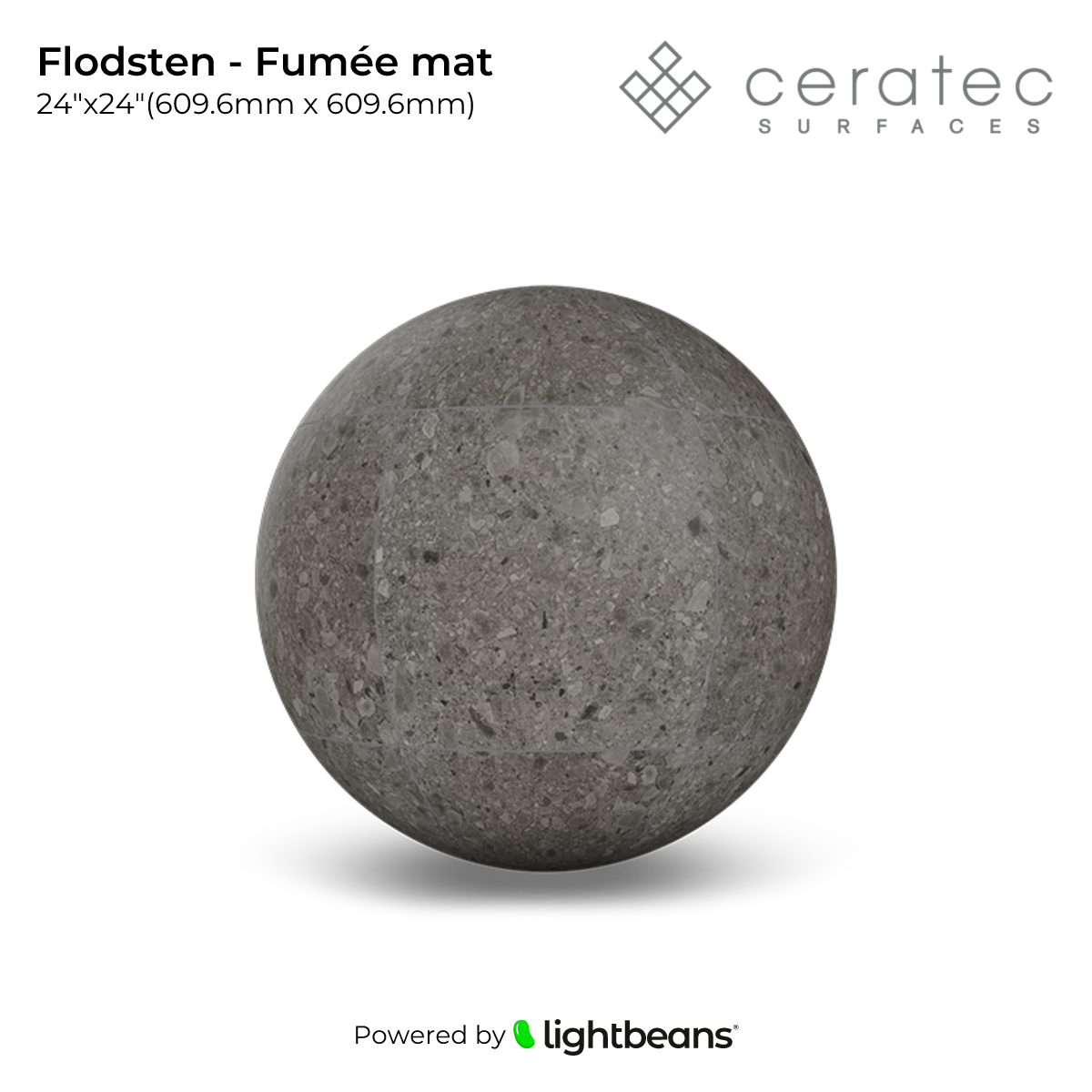 Texture Flodsten - Fumée mat de Ceratec | Lightbeans