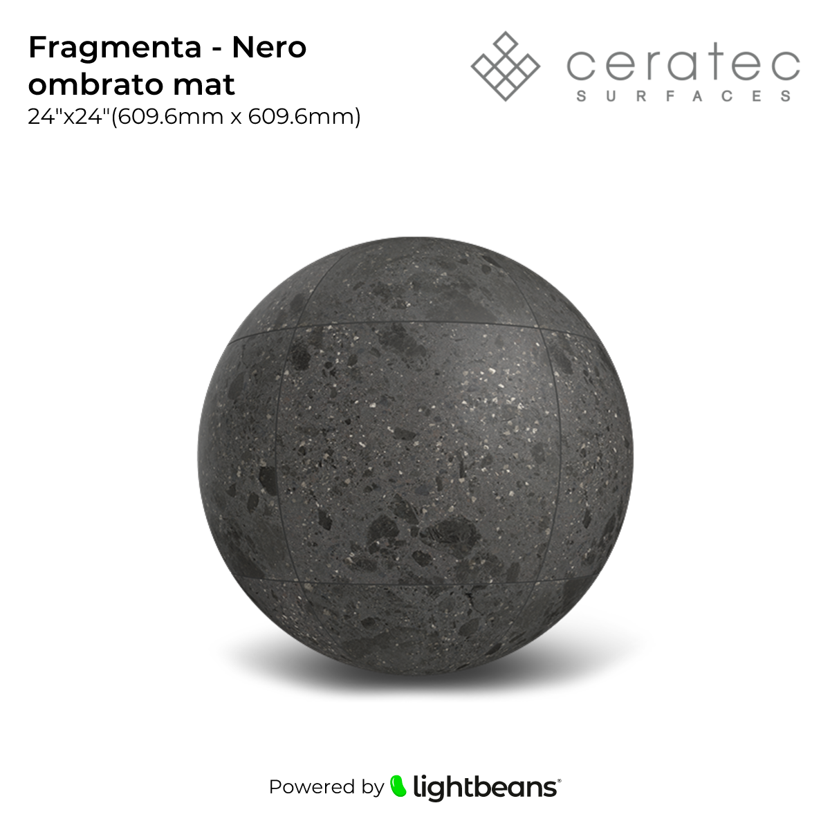 Texture Fragmenta - Nero ombrato mat de Ceratec | Lightbeans