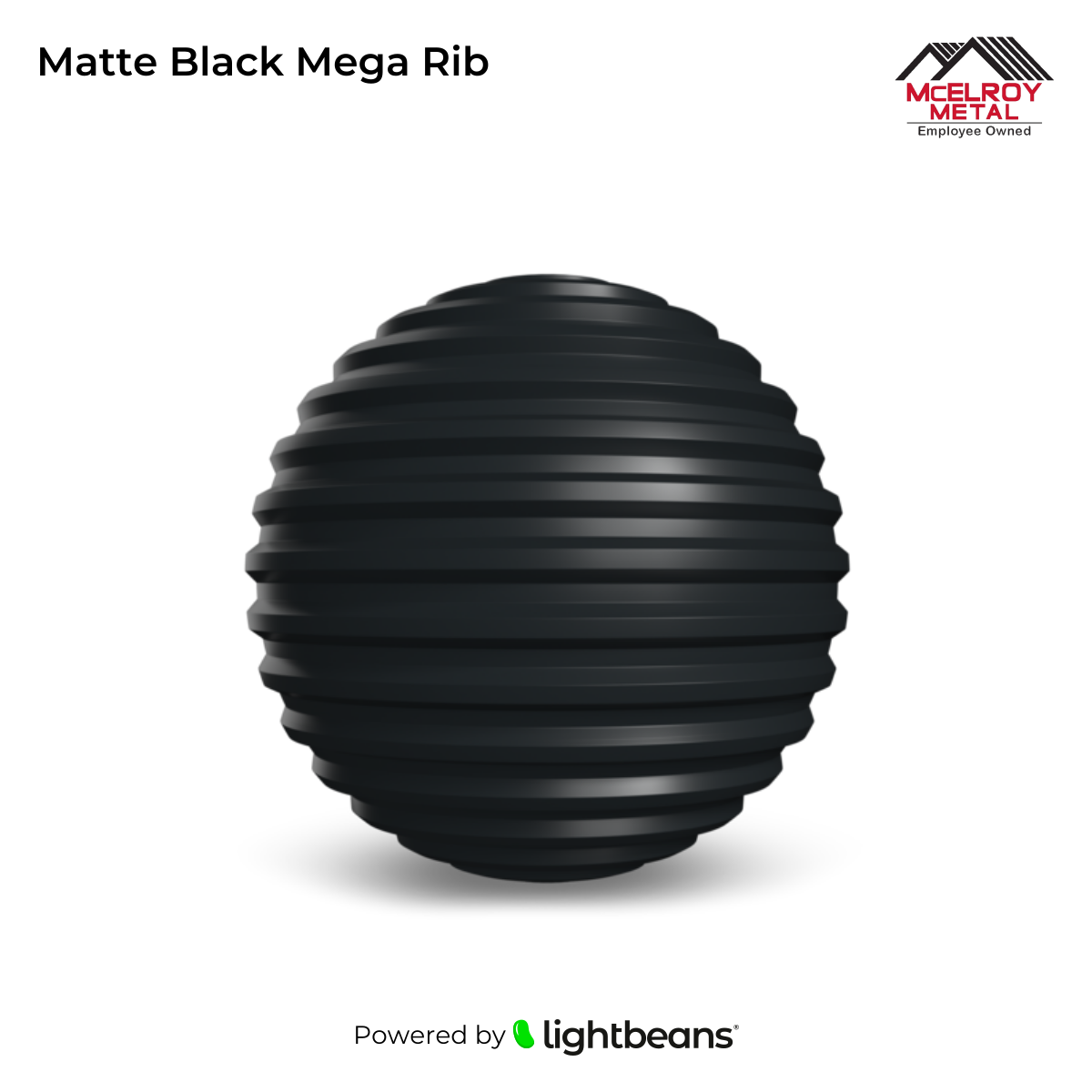 Texture Matte Black Mega Rib de McElroy Metal | Lightbeans