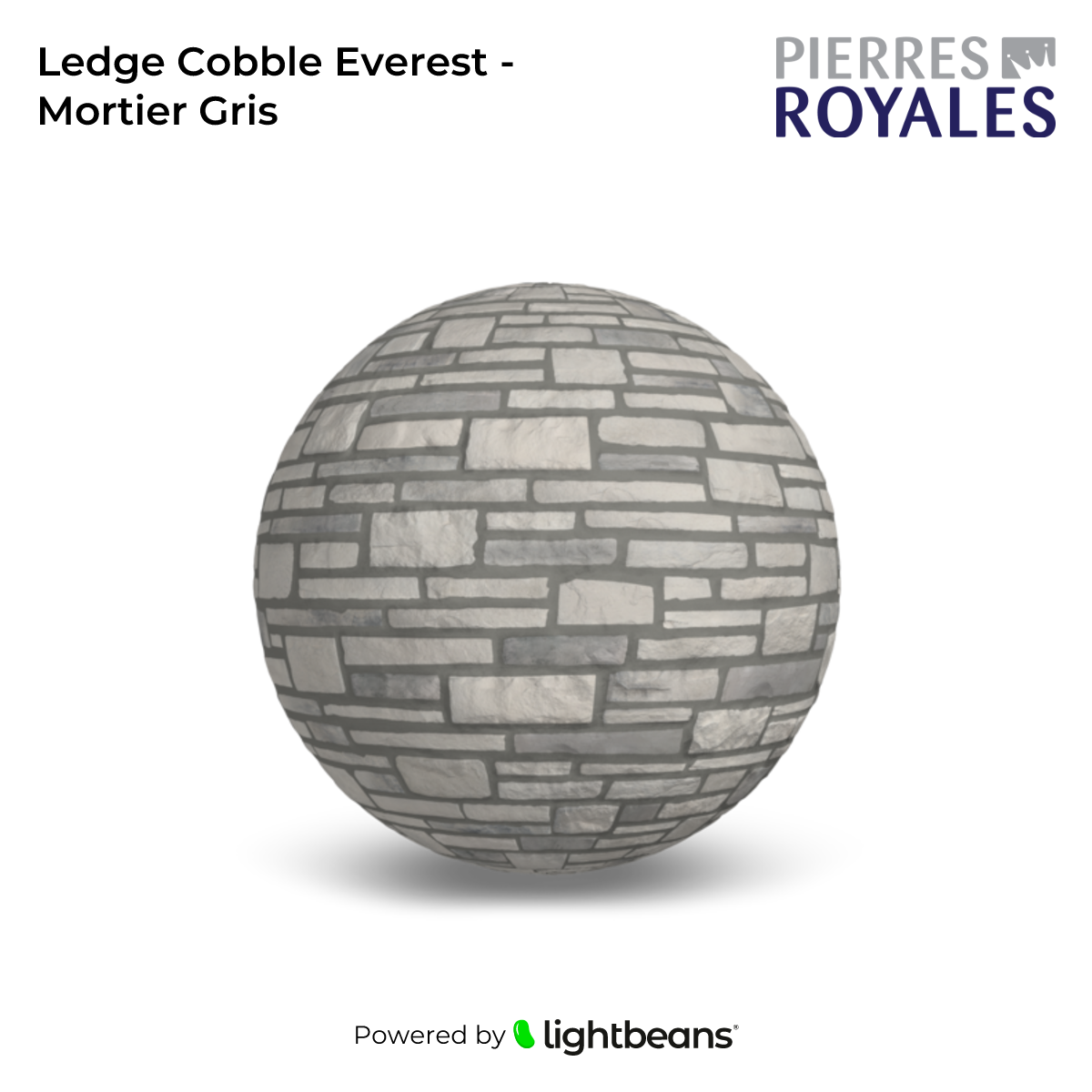 Texture Ledge Cobble Everest - Mortier Gris de Pierres Royales | Lightbeans