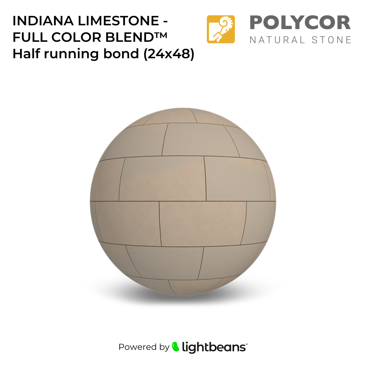 Texture INDIANA LIMESTONE ‐ FULL COLOR BLEND™ Half running bond (24x48 ...