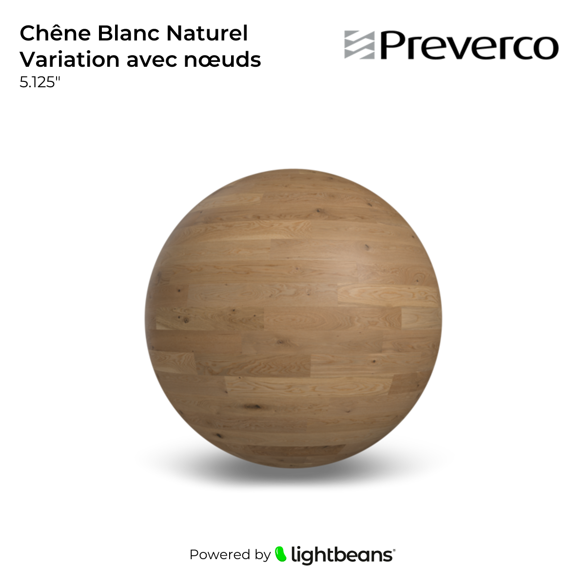 Texture Chêne Blanc Naturel Variation avec nœuds de Preverco | Lightbeans
